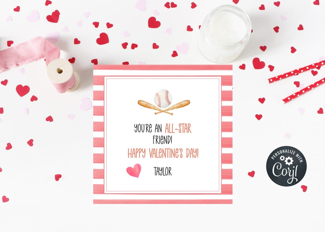 You're an All-star Friend | Boy Valentine Gift Tag | Baseball Valentine ...