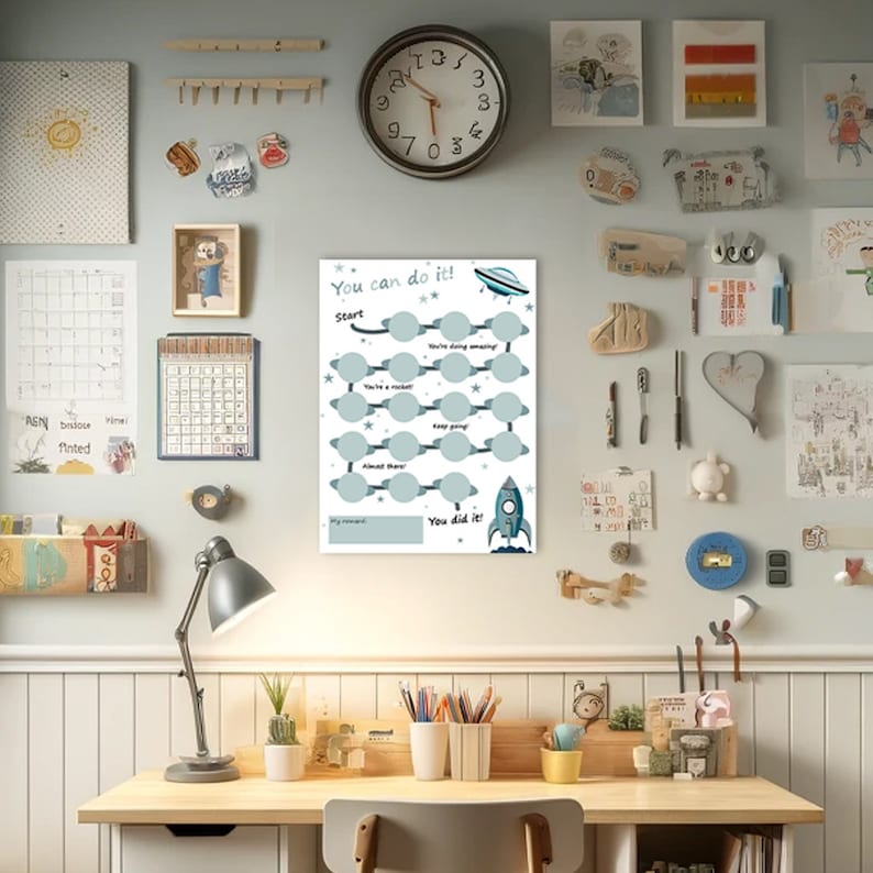 Space Adventure Reward Chart for Kids | Printable Behavior Chart for ...