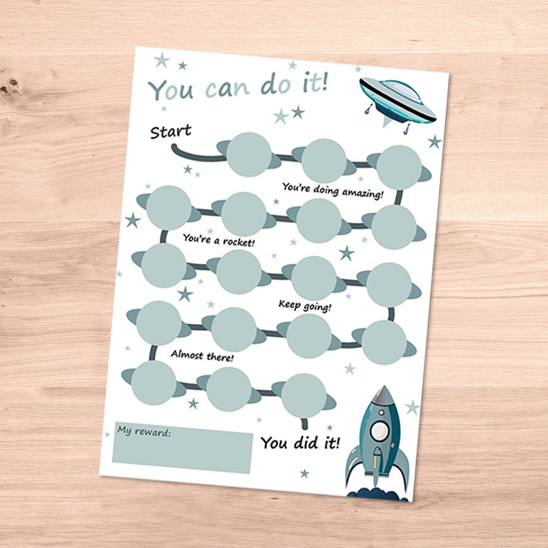 Space Adventure Reward Chart for Kids | Printable Behavior Chart for ...