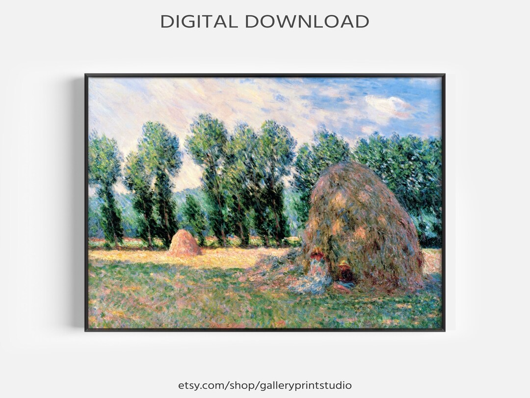 Haystacks in Spring Painting Landscape Impressionist Art - Etsy
