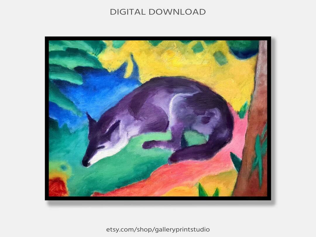 Colorful Fox Painting Digital Printable Art Aesthetic - Etsy
