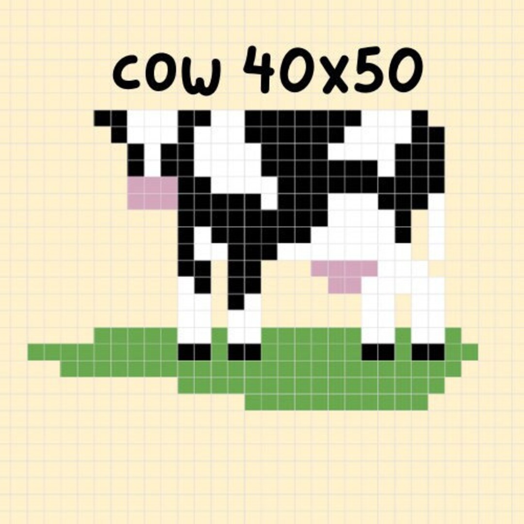 Cow Digital Pattern 40x50 Stitches - PDF Pattern - Etsy