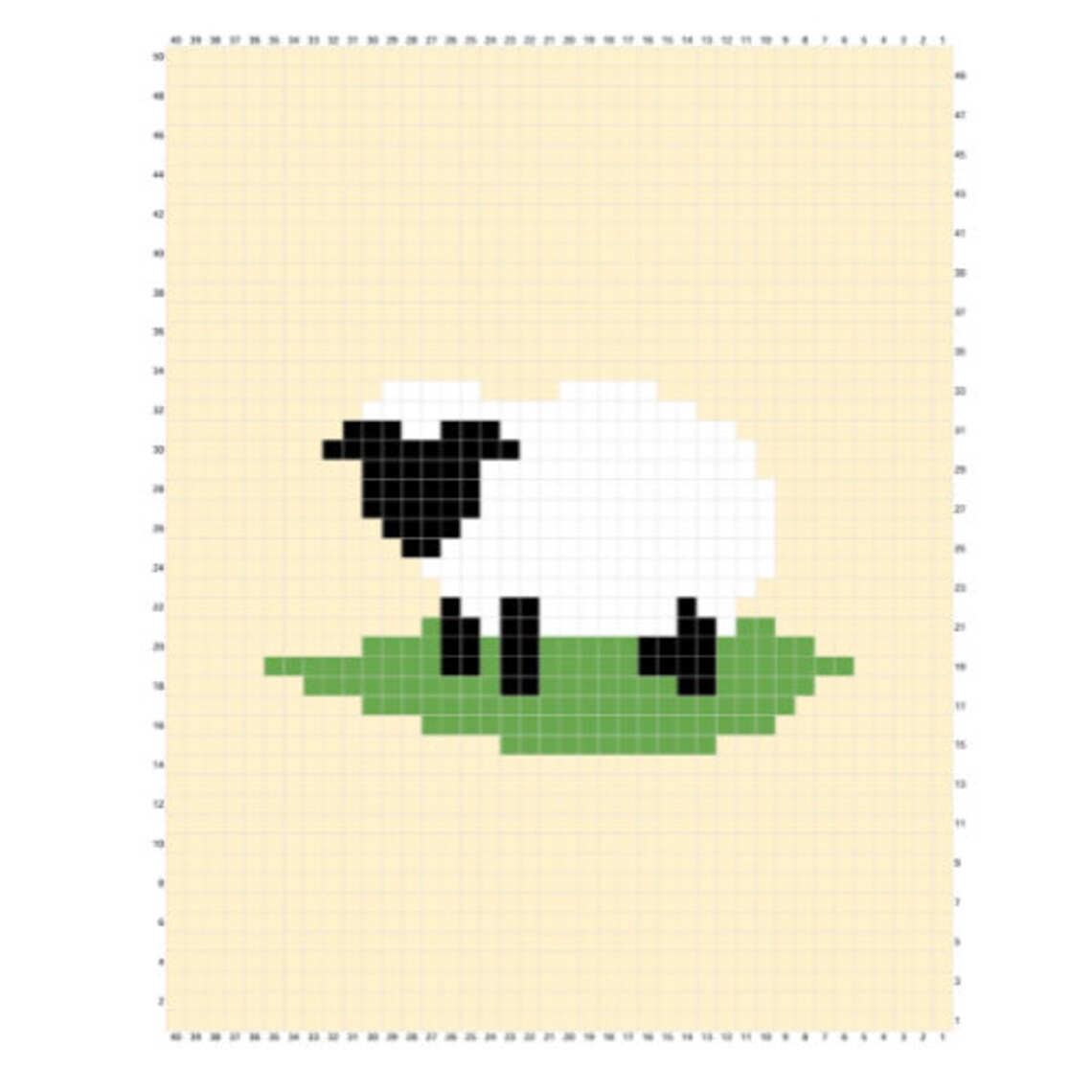 Sheep Digital Pattern 40x50 Stitches - PDF Pattern - Etsy