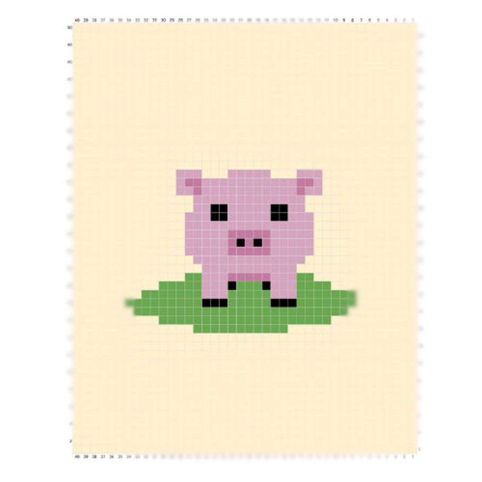 Pig Digital Pattern 40x50 Stitches - PDF Pattern - Etsy