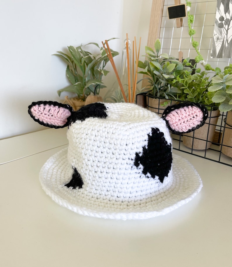 Crochet Cow Bucket Hat PDF Pattern - Etsy
