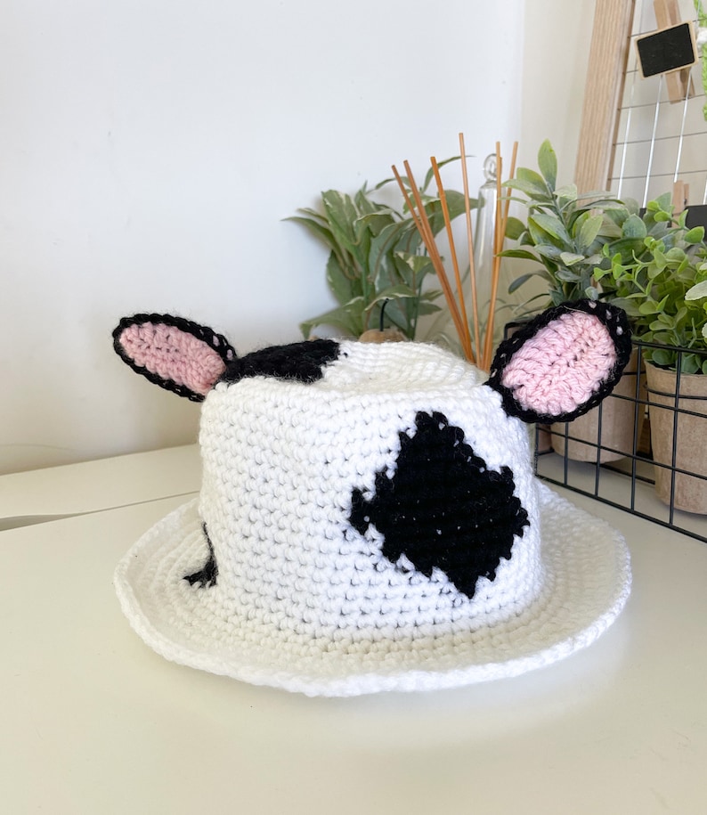 Crochet Cow Bucket Hat - PDF Pattern - Etsy