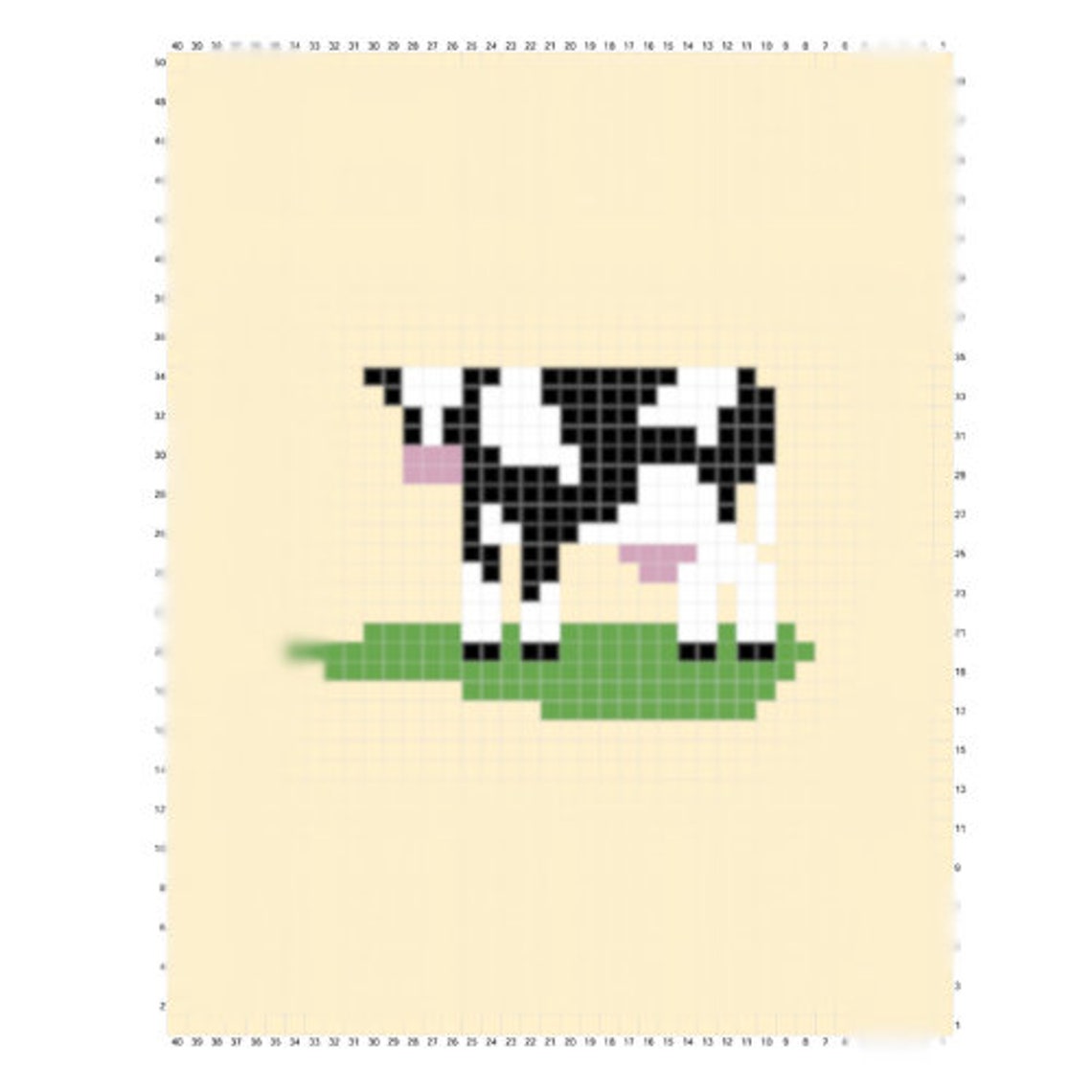 Cow Digital Pattern 40x50 Stitches - PDF Pattern - Etsy