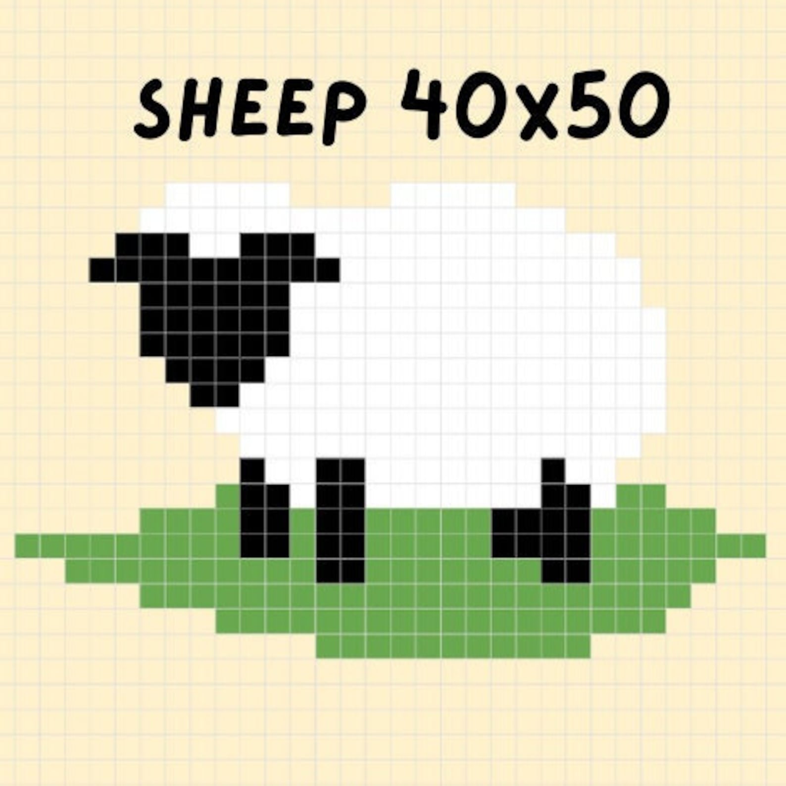 Sheep Digital Pattern 40x50 Stitches - PDF Pattern - Etsy