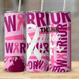 CANCER FIGHT 20oz Skinny Tumbler Sublimation Design, Straight & Tapered ...