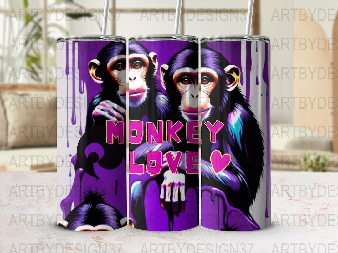 MONKEY Designs 20oz Skinny Tumbler Sublimation Design, Straight ...