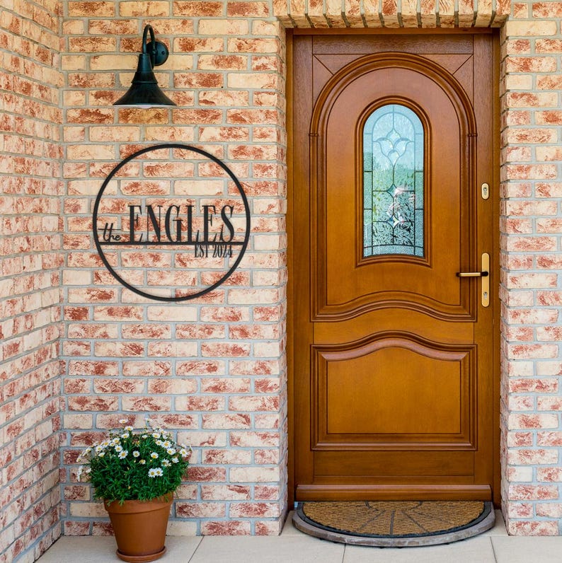 Personalized Circle Last Name Metal Sign–custom Home Decor, Round ...