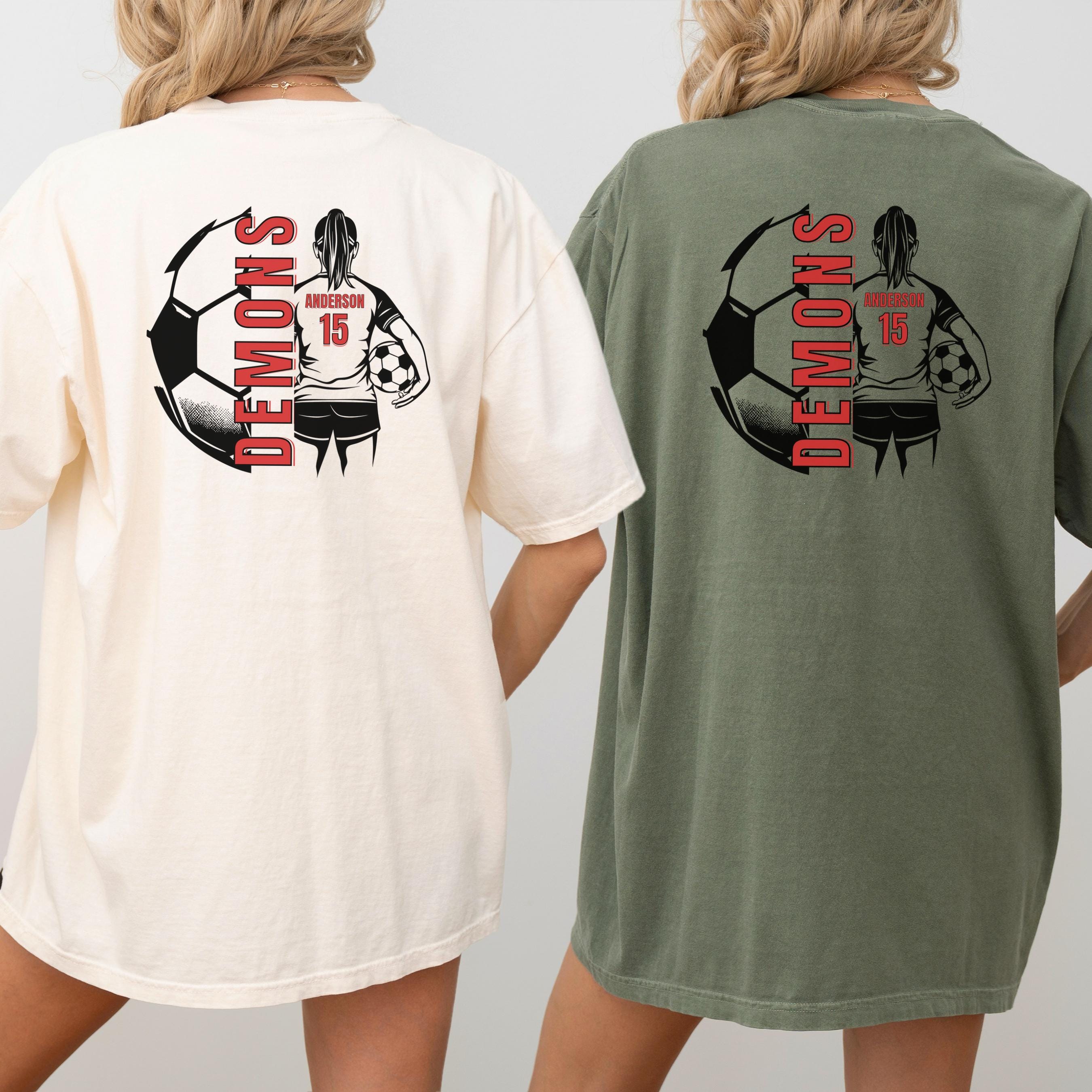 Personalized Girls Soccer T-shirt, Custom Team Mascot, Name, Number ...