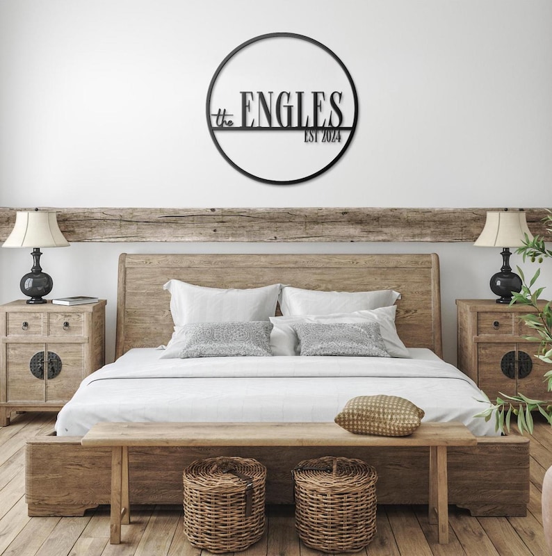 Personalized Circle Last Name Metal Sign–custom Home Decor, Round ...