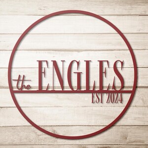 Personalized Circle Last Name Metal Sign–custom Home Decor, Round ...