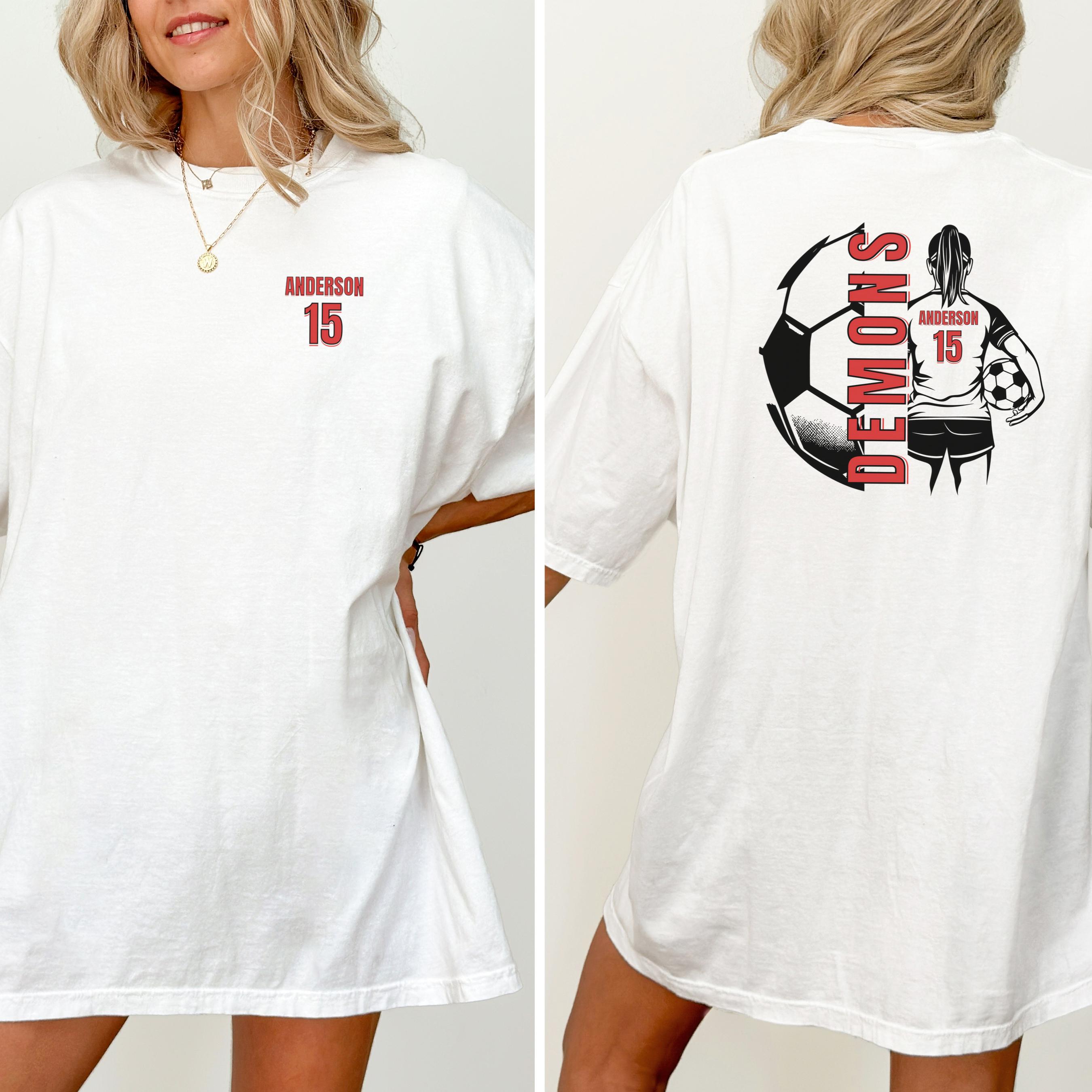 Personalized Girls Soccer T-shirt, Custom Team Mascot, Name, Number ...