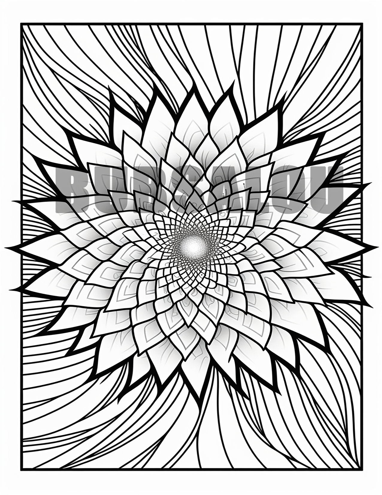 Geometric Flower Coloring Pages - Etsy