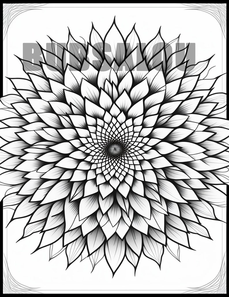 Geometric Flower Coloring Pages - Etsy