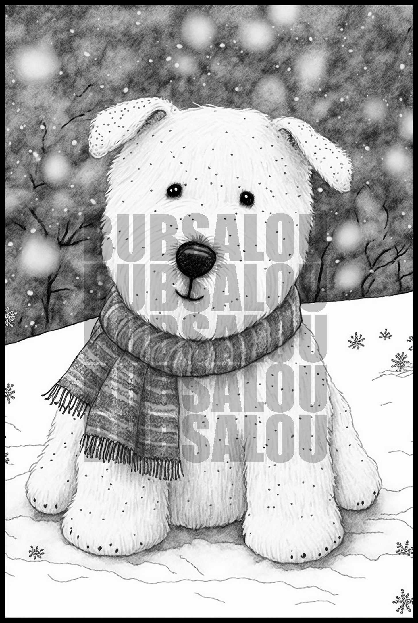 Coloring Book Pages Snow Collection Volume 1 Snowman and Snowdogs - Etsy