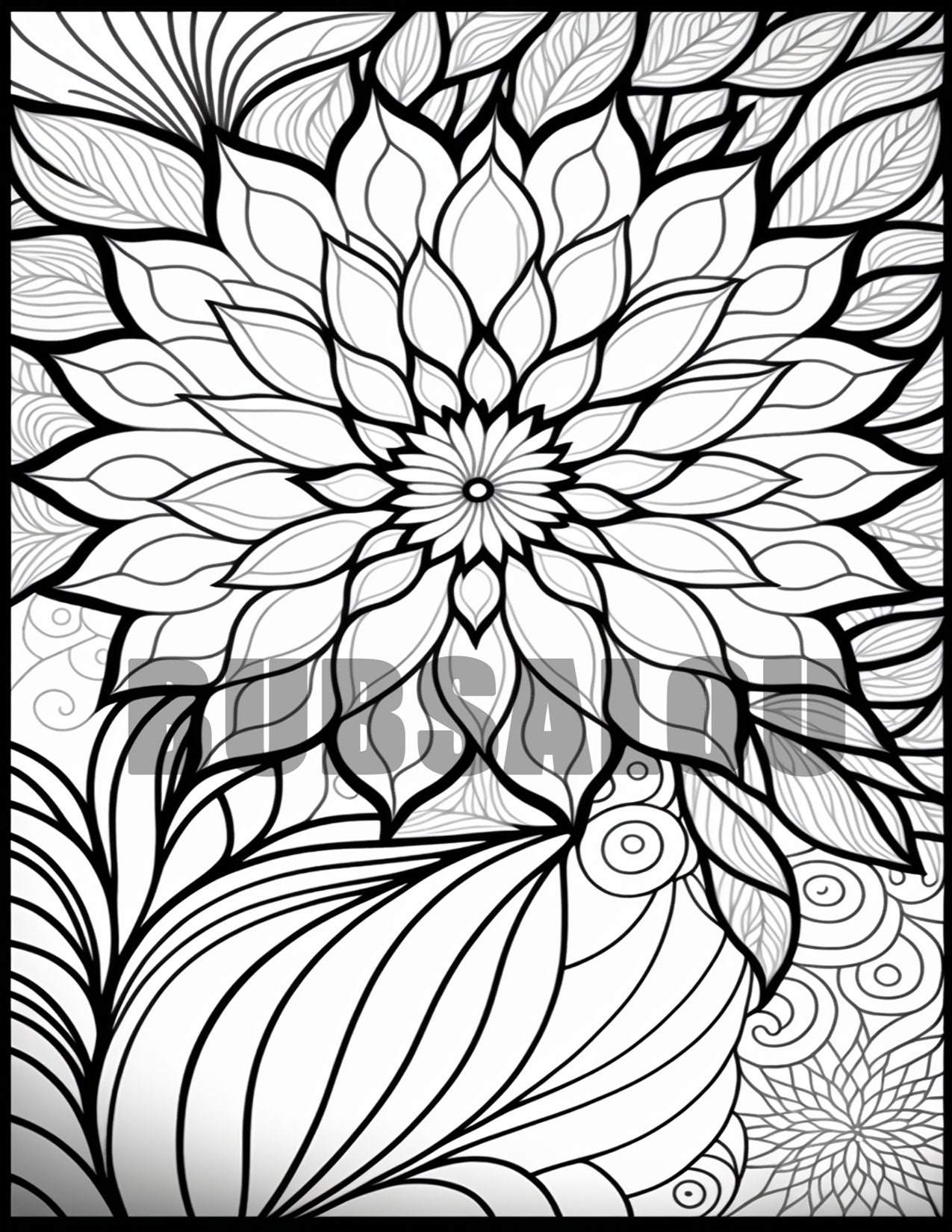 Geometric Flower Coloring Pages - Etsy