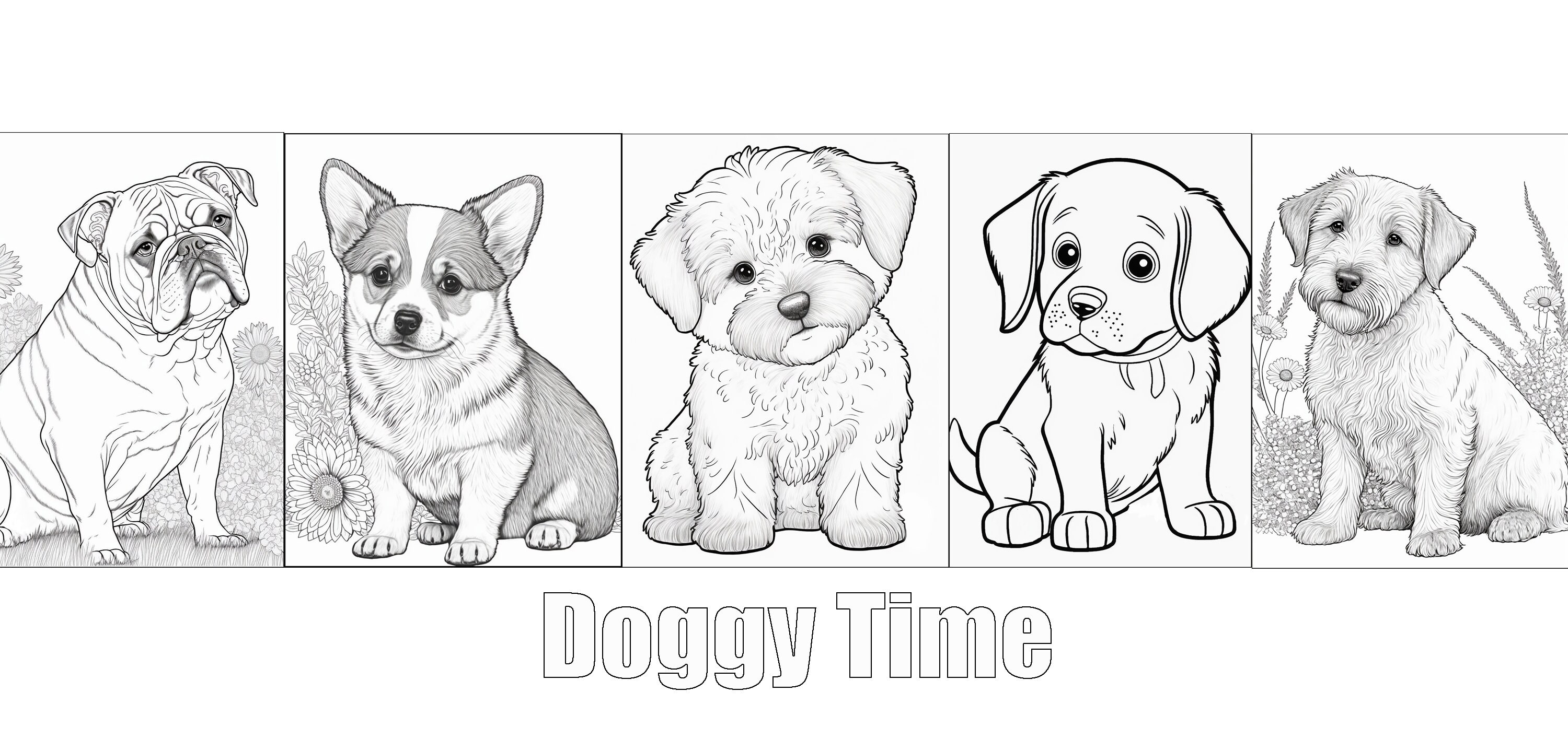 Doggy Coloring Pages! - Etsy
