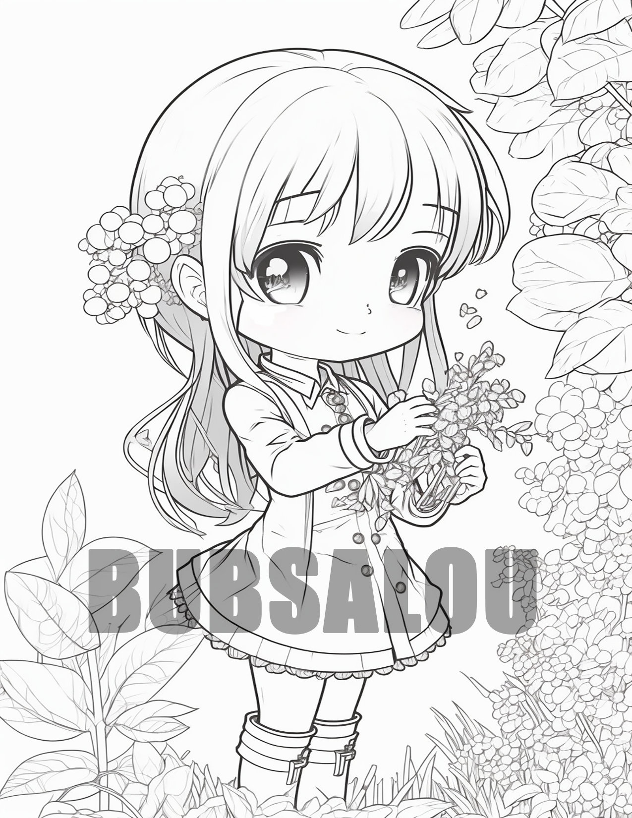 Chibi Coloring Pages - Etsy