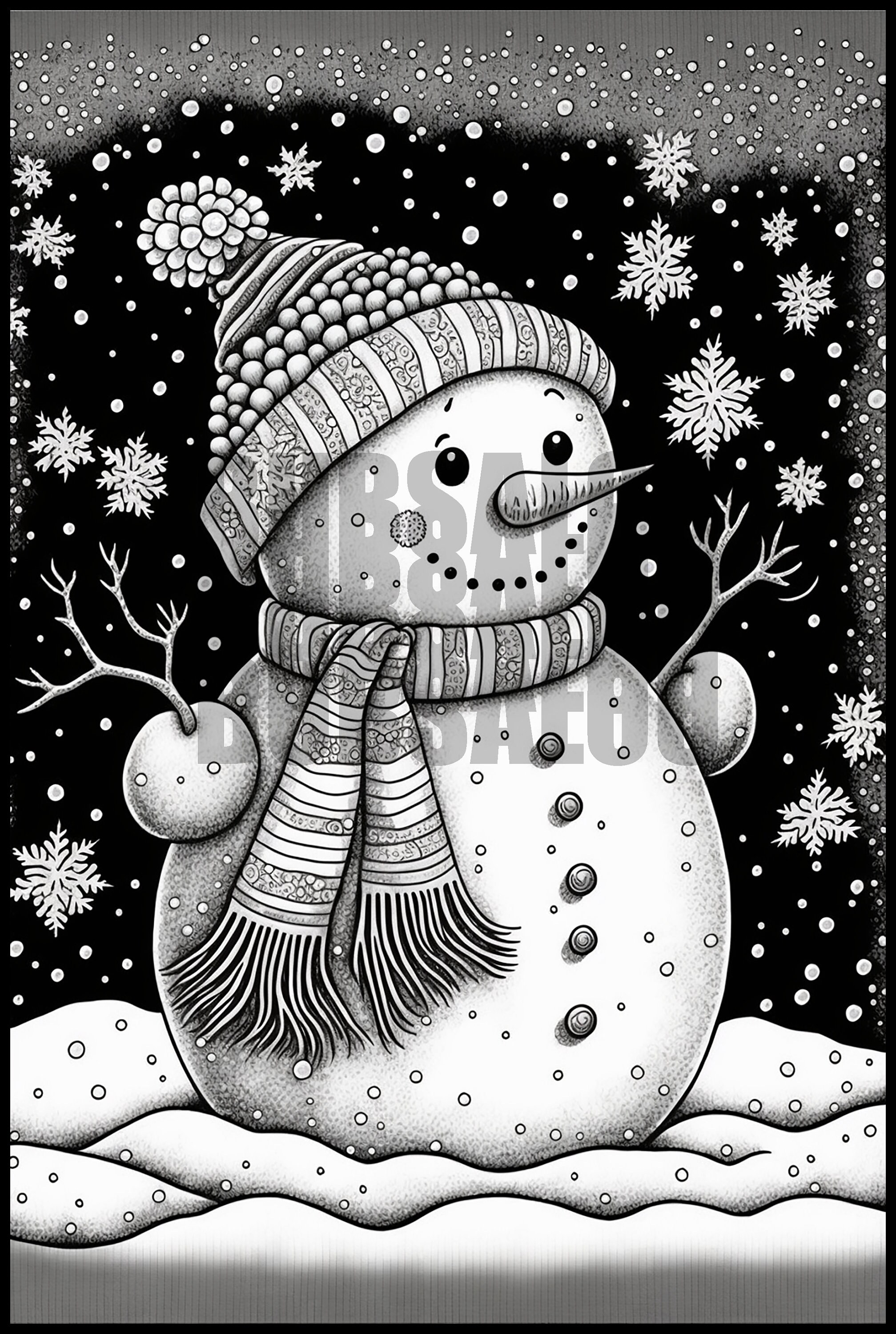 Coloring Book Pages Snow Collection Volume 1 Snowman and Snowdogs - Etsy