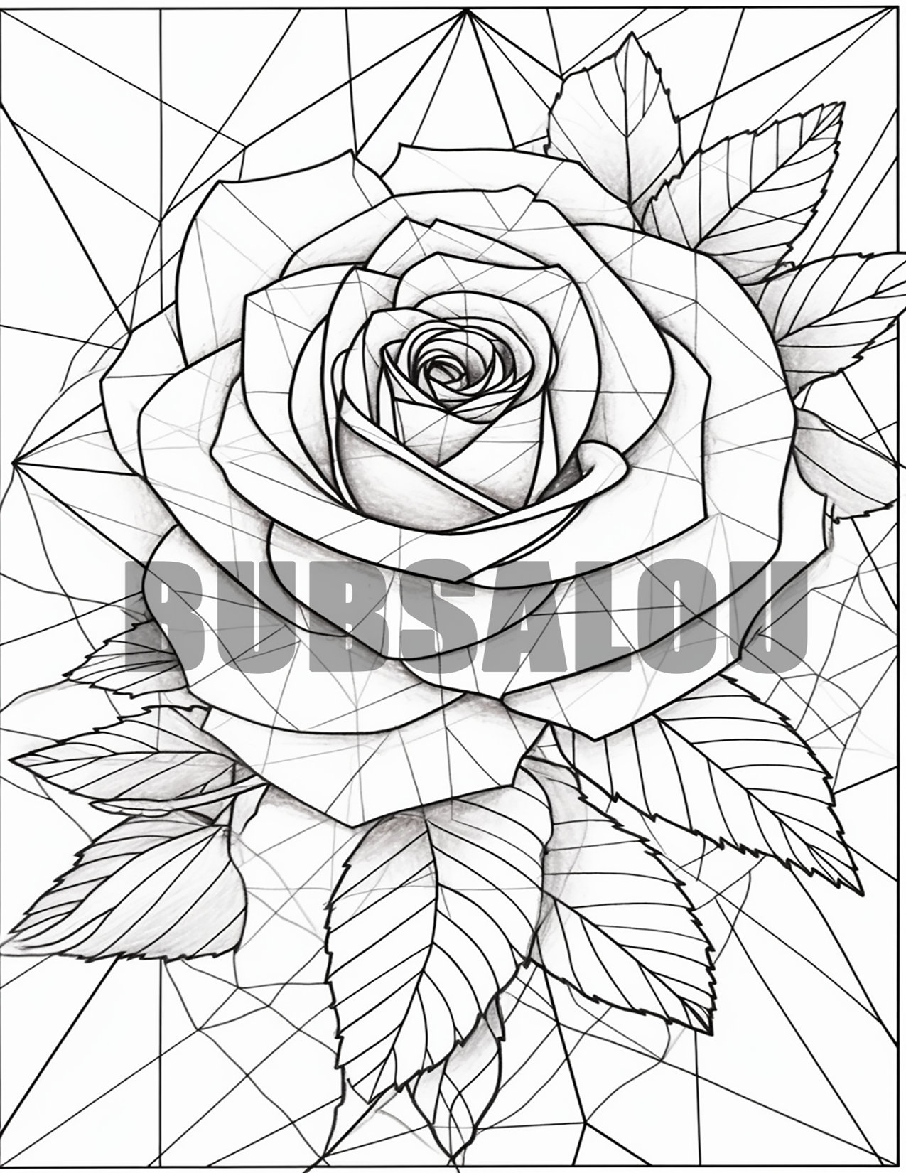 Geometric Flower Coloring Pages - Etsy