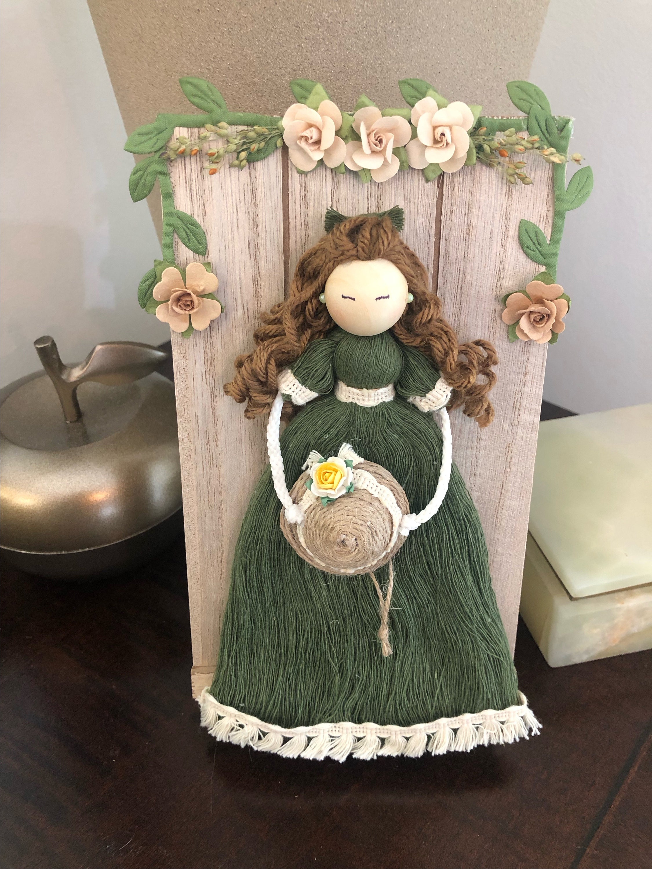 Handmade Macrame Doll, Wall Decor, Macrame Doll on Frame, Macrame Doll ...