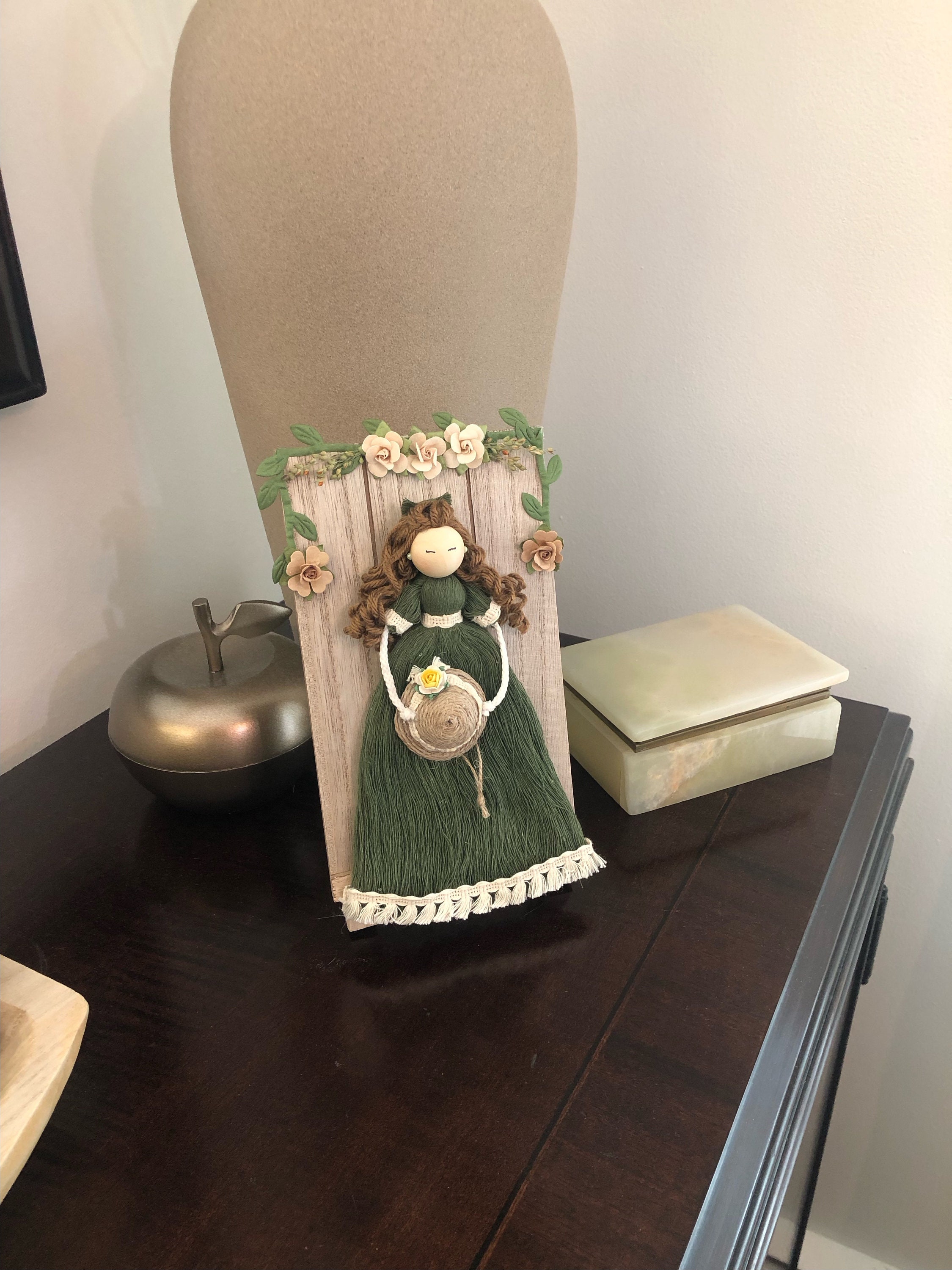 Handmade Macrame Doll, Wall Decor, Macrame Doll on Frame, Macrame Doll ...