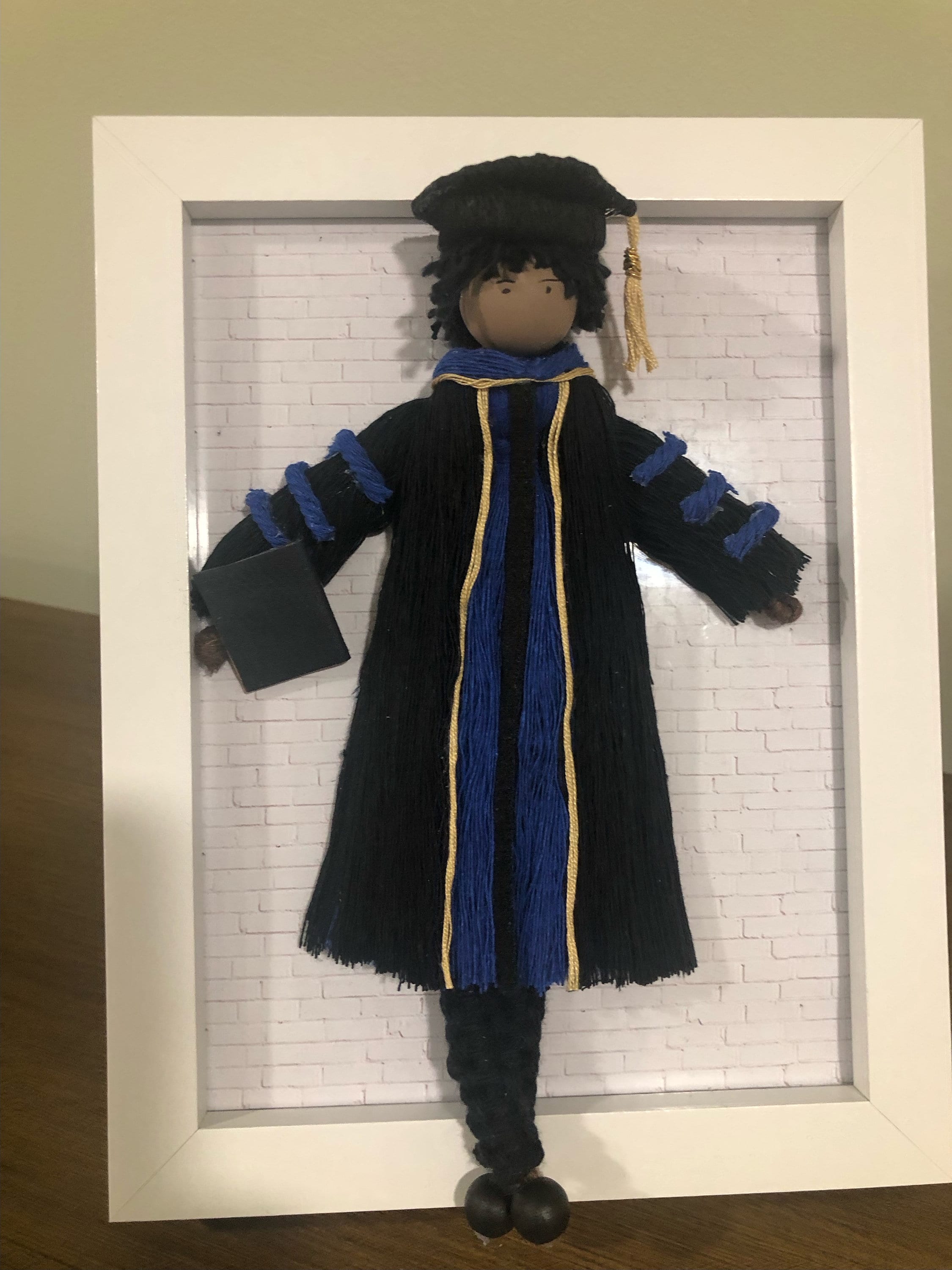Personalized Macrame Doll, Graduation Doll, Macrame Doll on Frame ...
