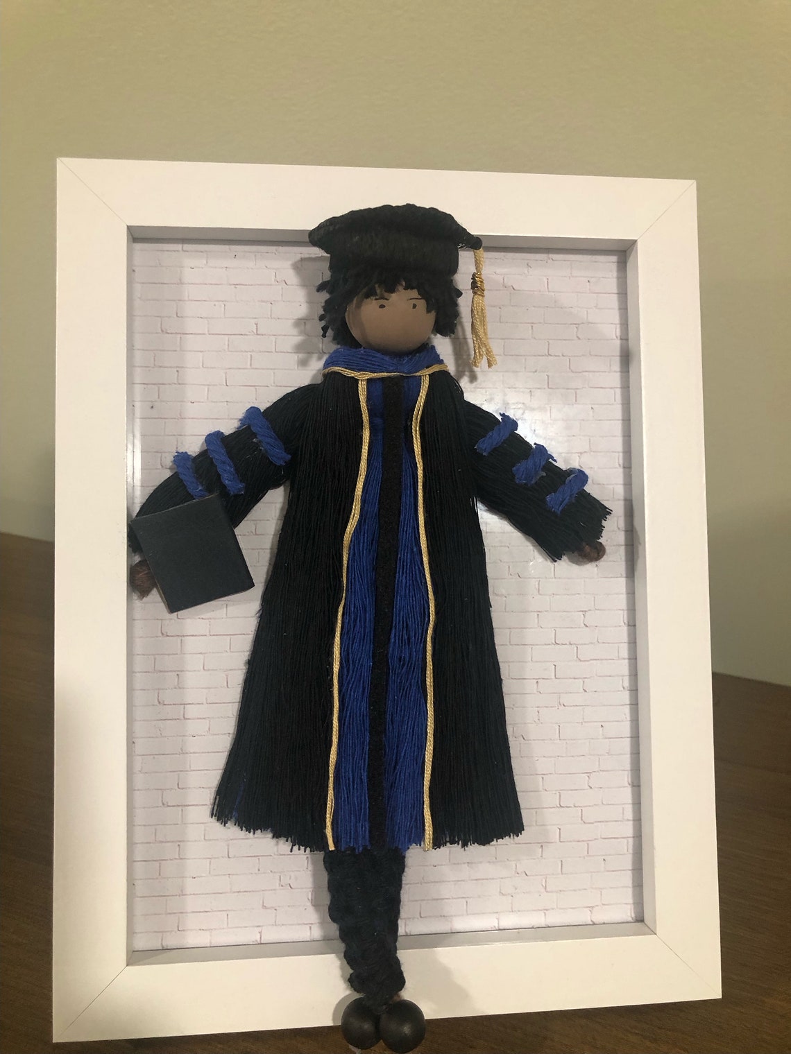 Personalized Macrame Doll, Graduation Doll, Macrame Doll on Frame ...
