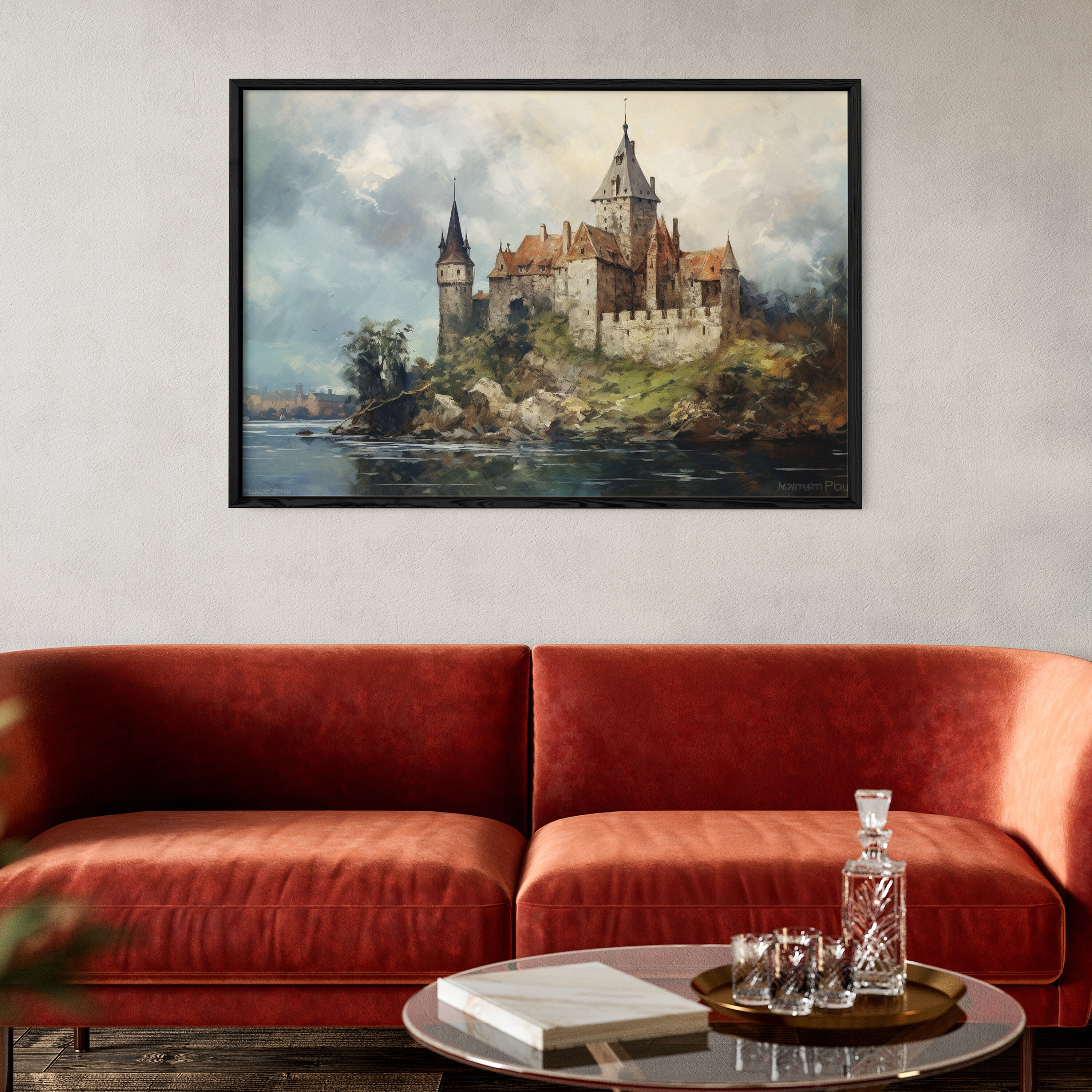 Gothic Castle Decor Vintage Print Medieval Fortress Digital - Etsy