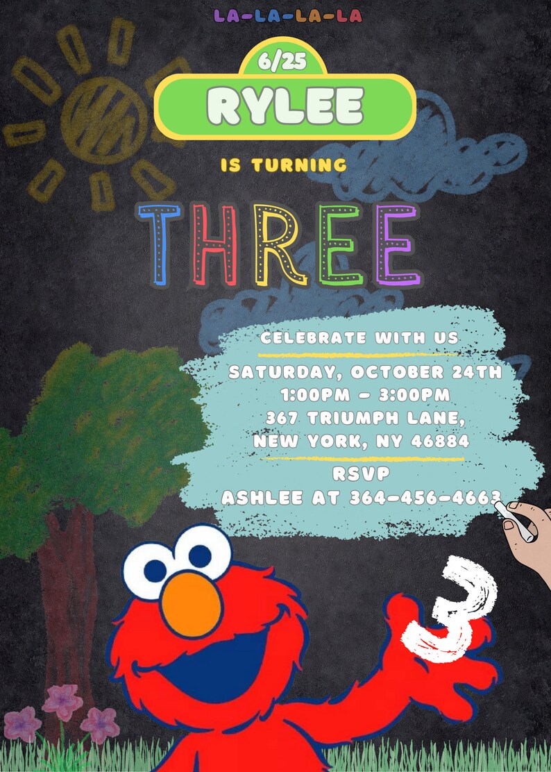 Elmo's World Birthday Party Digital Invite V2 Kids - Etsy