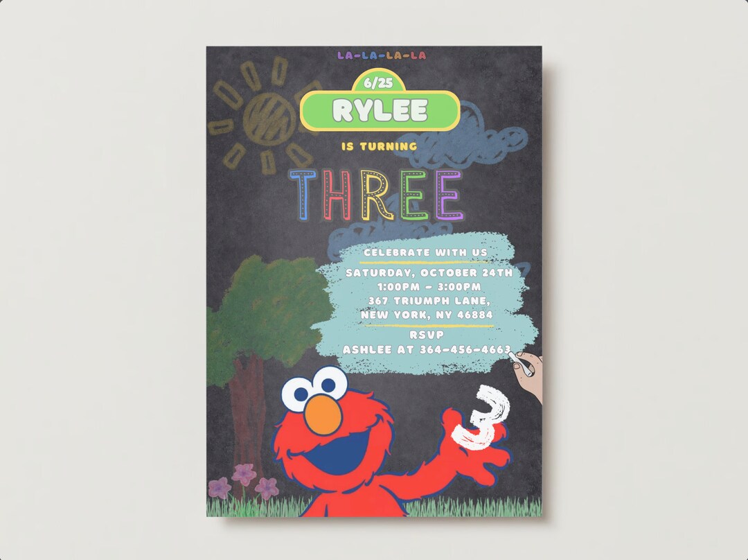 Elmo's World Birthday Party Digital Invite V2 Kids - Etsy