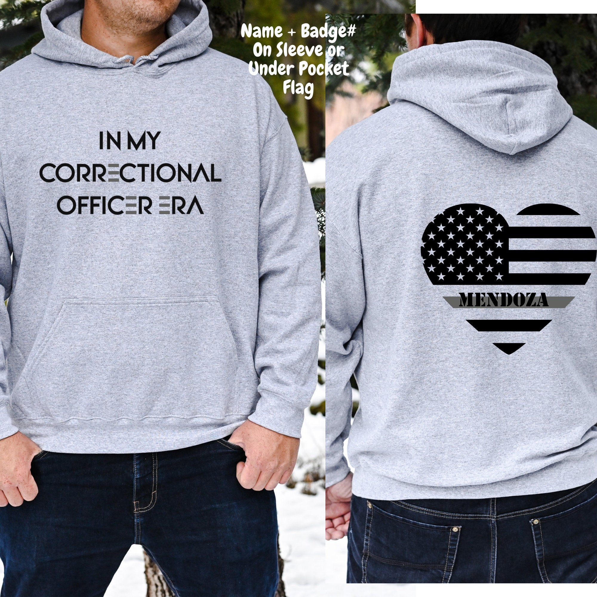 Correctional Officer Era Heart Flag Sweatshirt, Corrections Officer ...