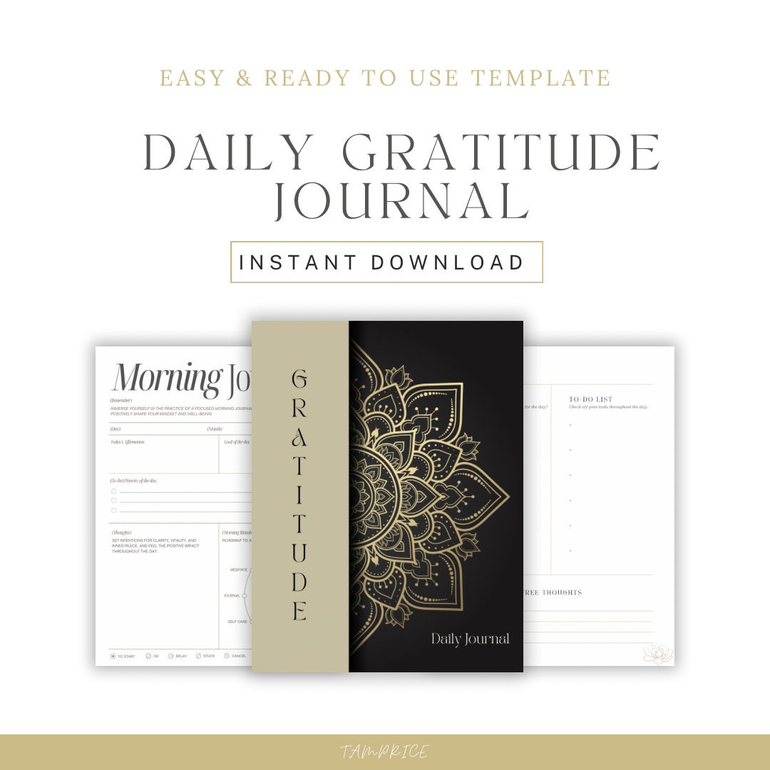Digital Daily Gratitude Journal, Daily Mindfulness Journal, Goodnotes ...