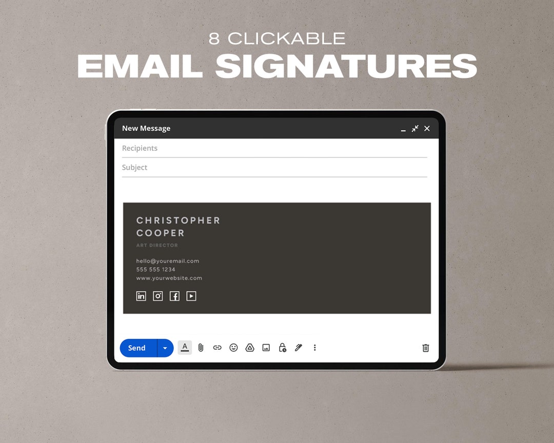 Simple Email Signature With Photo & Initials Email Signature for Gmail ...