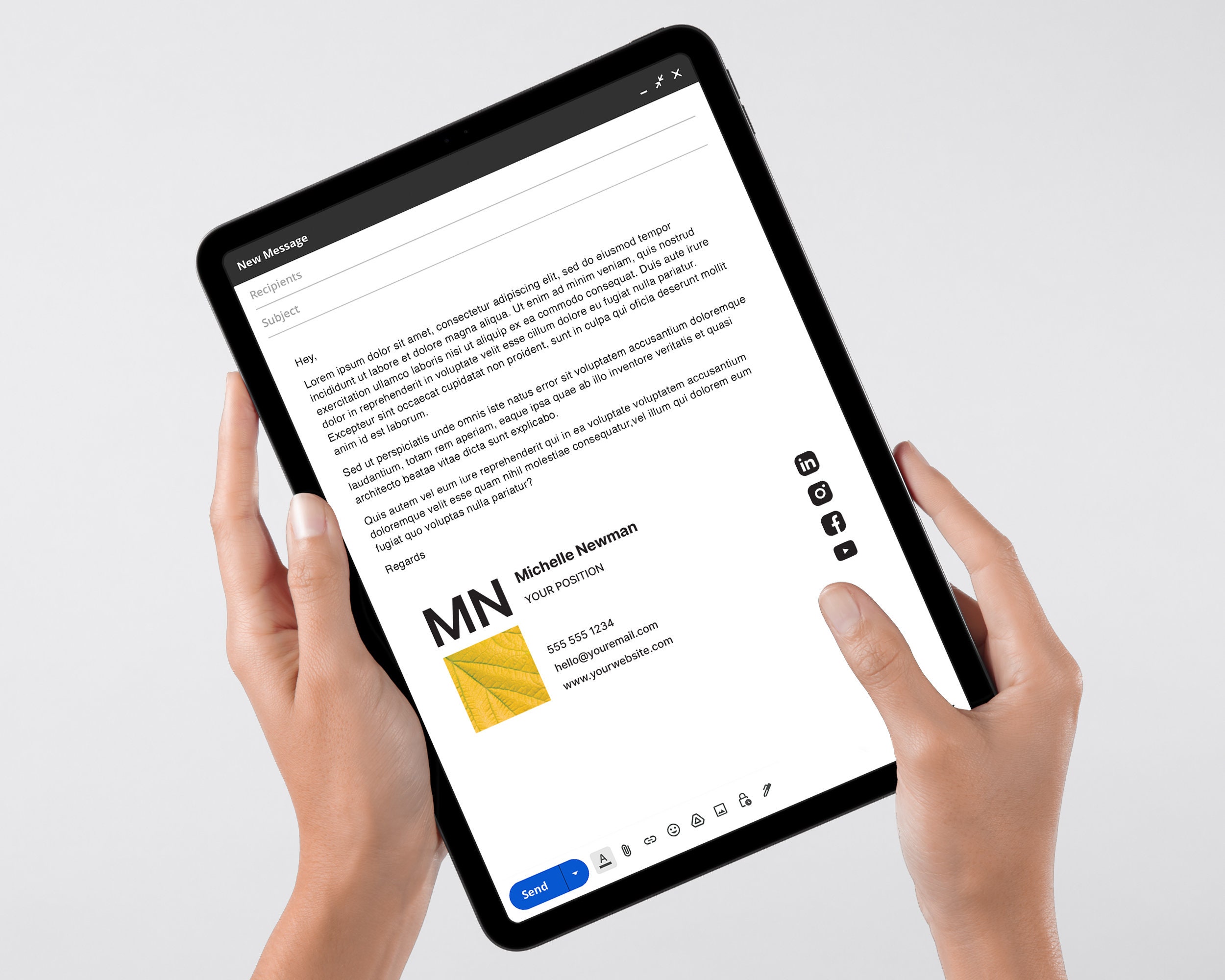 Email Signature With Photo and Initials Email Signature for Gmail ...