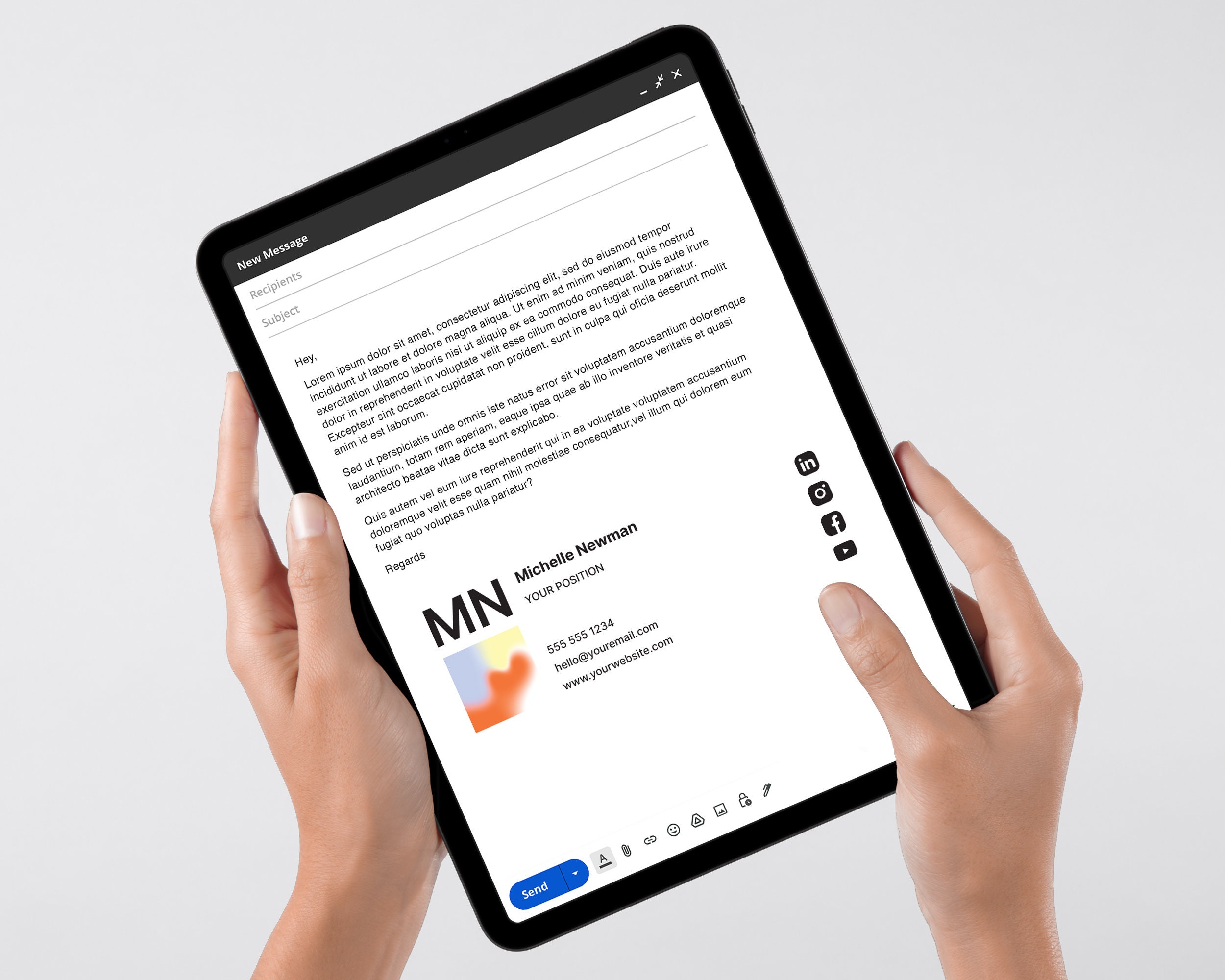 Email Signature With Photo and Initials Email Signature for Gmail ...