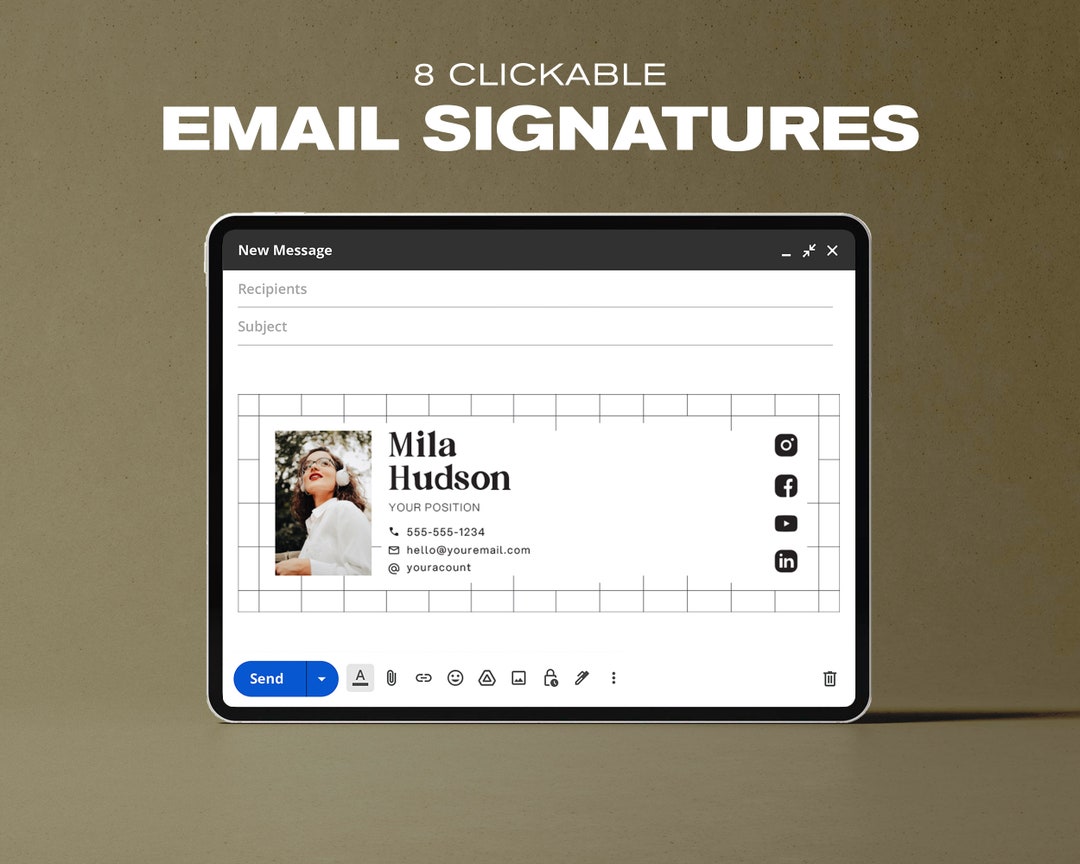 Professional Email Signature With Photo Email Signature for - Etsy