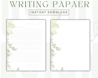 Letter Writing Stationery Blanked and Lined 8.5x11 Printable Stationery ...