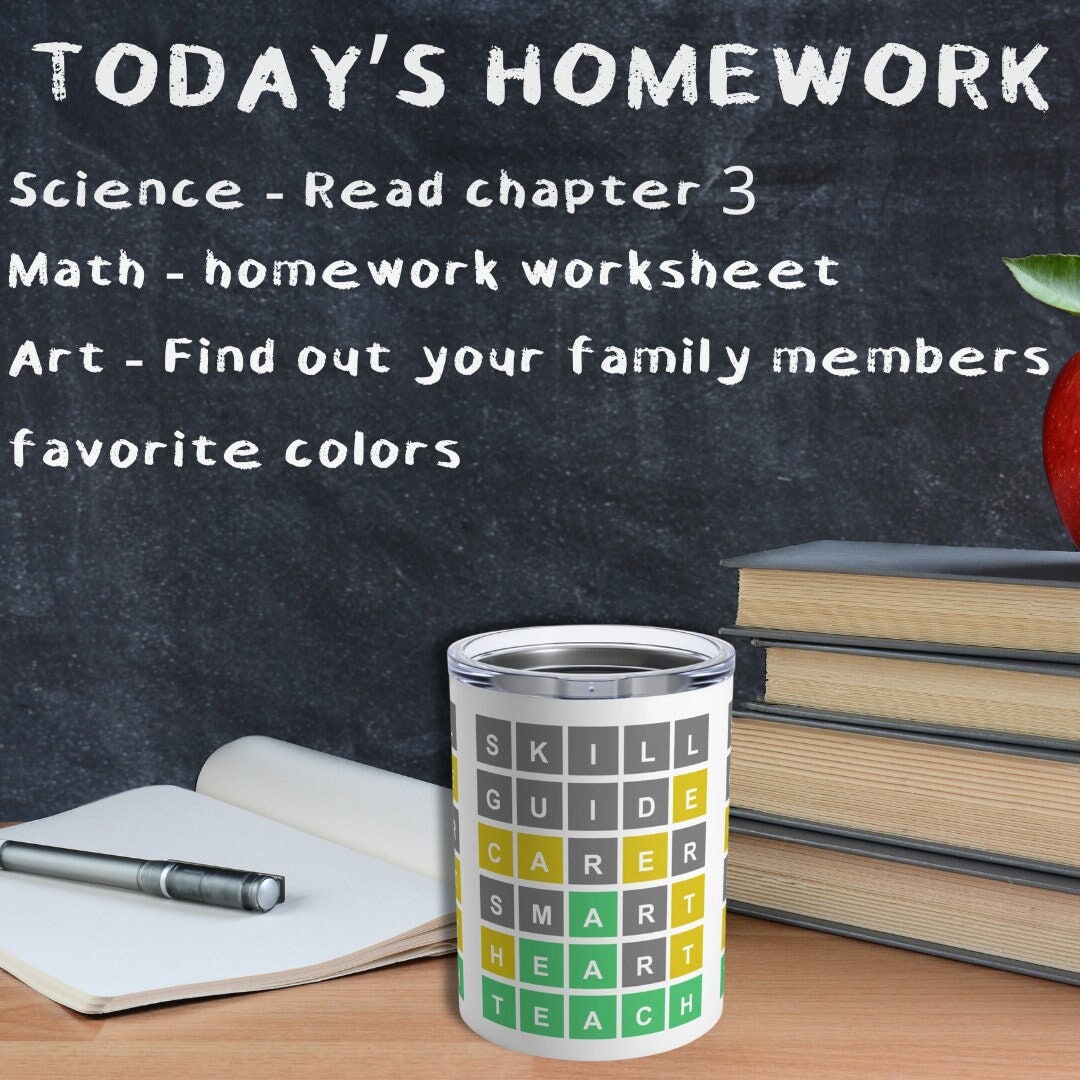 Wordle TEACHER Game Board Elevate Teaching 10oz Insulated Tumbler With ...