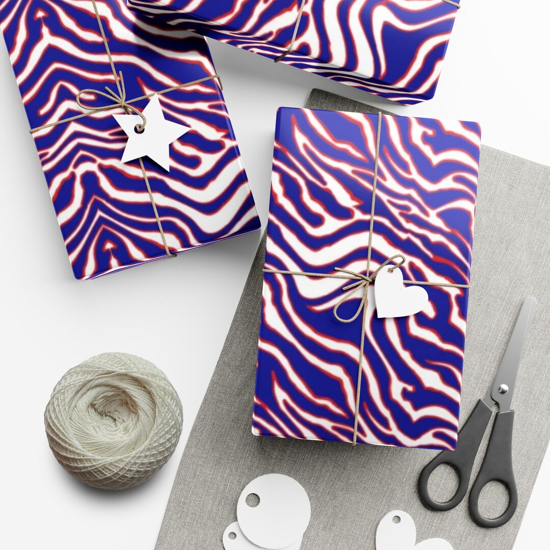 Buffalo Bills Zubaz Pattern Gift Wrap Papers, Football Fans Wrapping ...