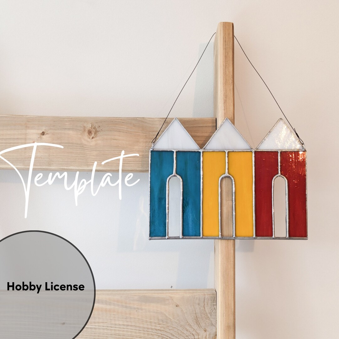 PATTERN - Row Houses Stained Glass - Etsy