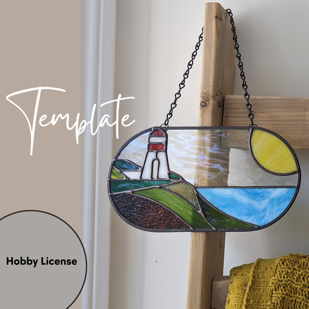 PATTERN - Lighthouse Scene Stained Glass - Etsy