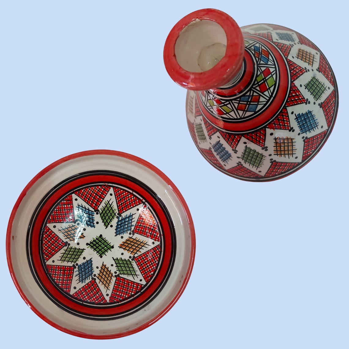 Handmade Red Tagine - Hand Painted Tagine - Pottery Kitchenware ...