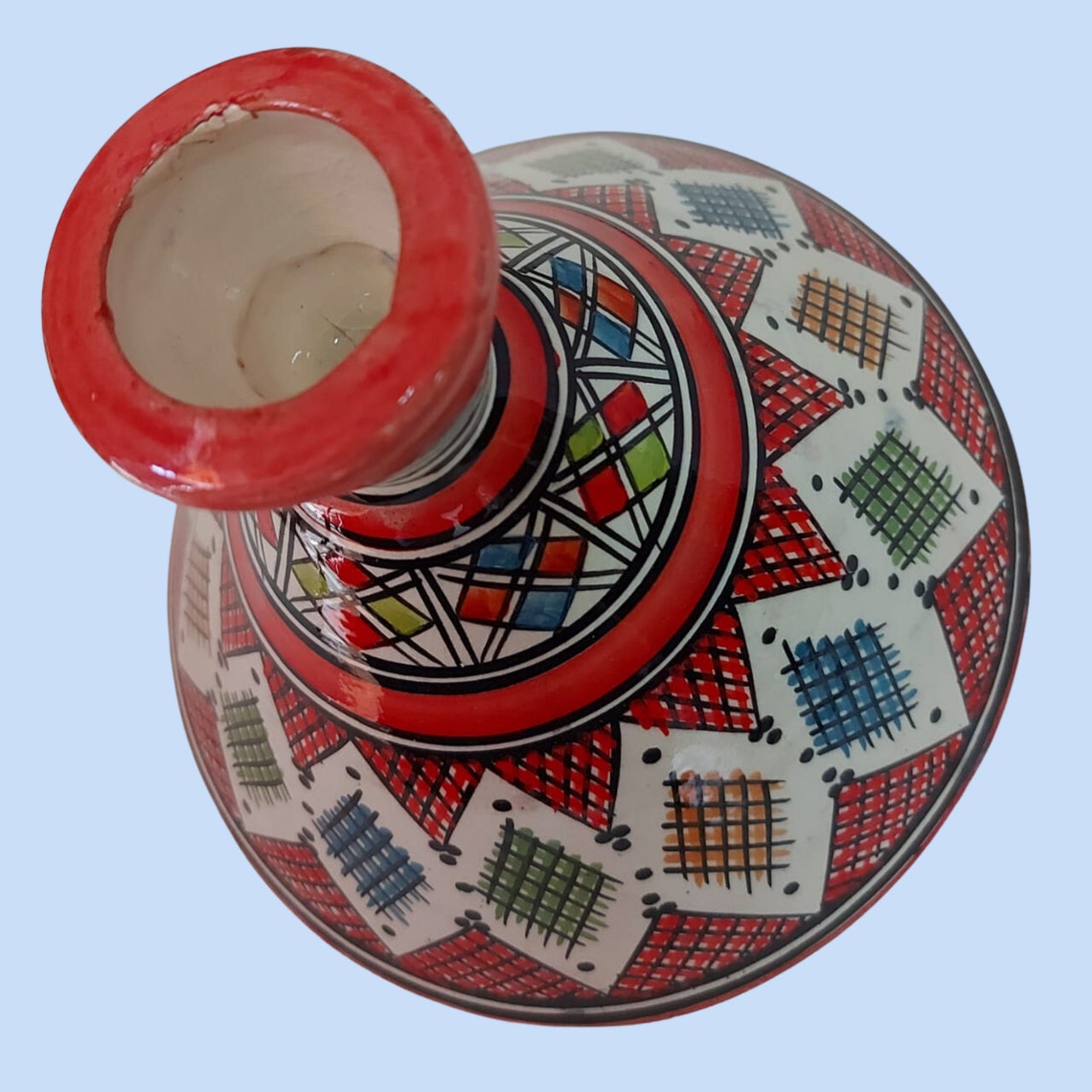Handmade Red Tagine Hand Painted Tagine Pottery Kitchenware Serving ...