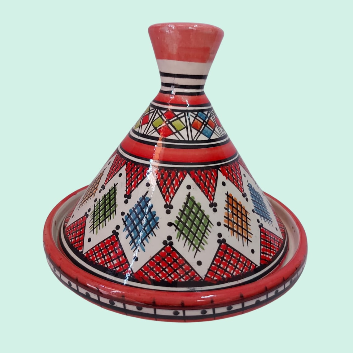 Handmade Red Tagine - Hand Painted Tagine - Pottery Kitchenware ...