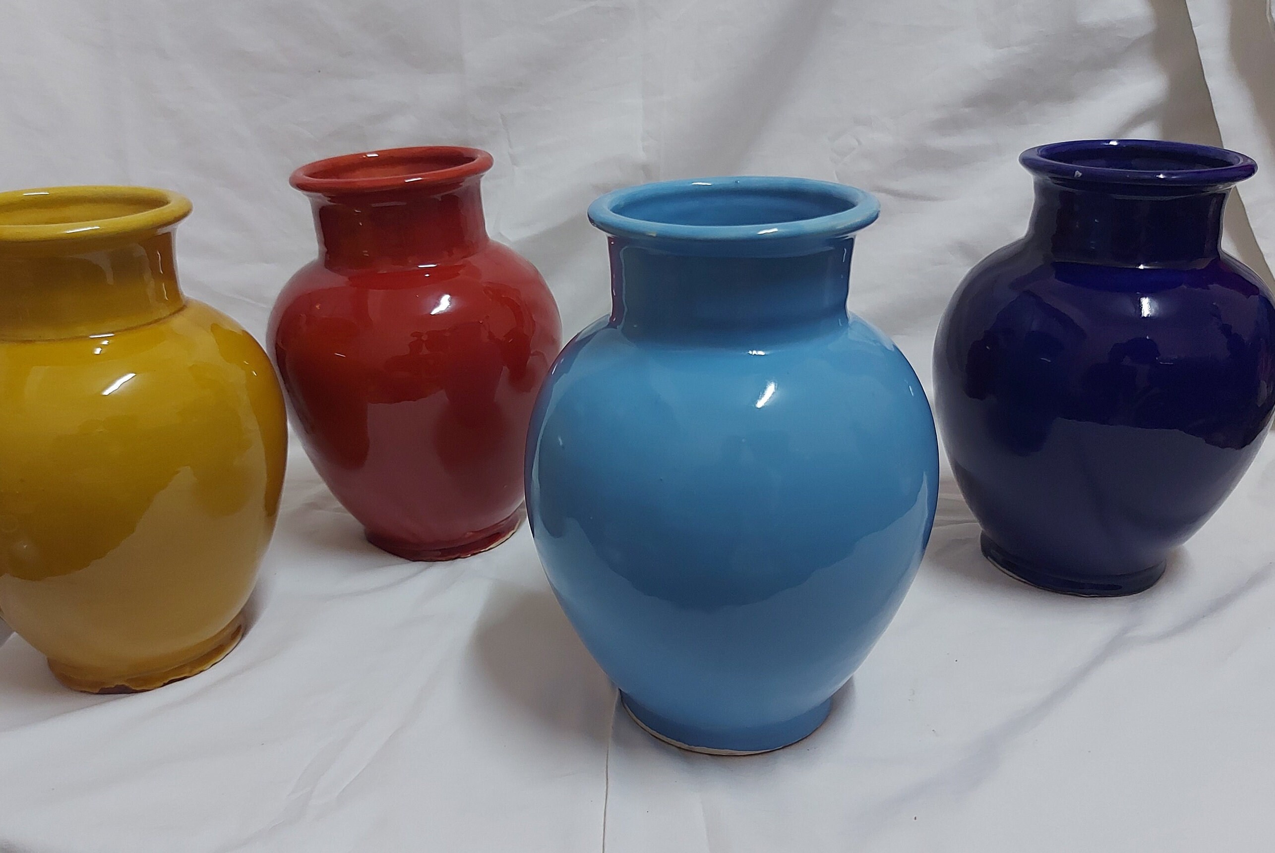 Handmade and Hand Painted Vase - Pottery Clay Ceramic Vase - Indoor ...