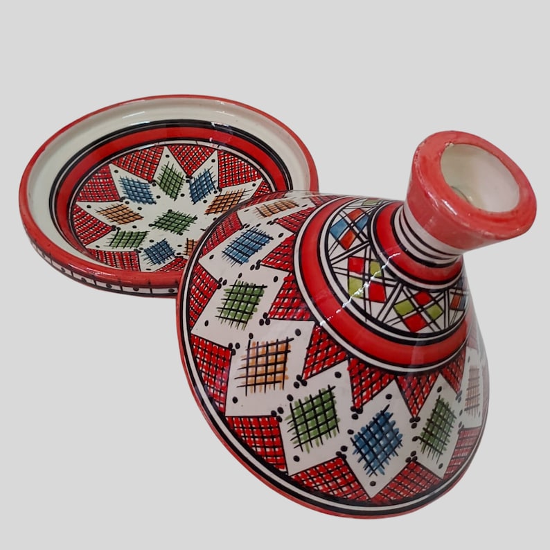 Handmade Red Tagine - Hand Painted Tagine - Pottery Kitchenware ...